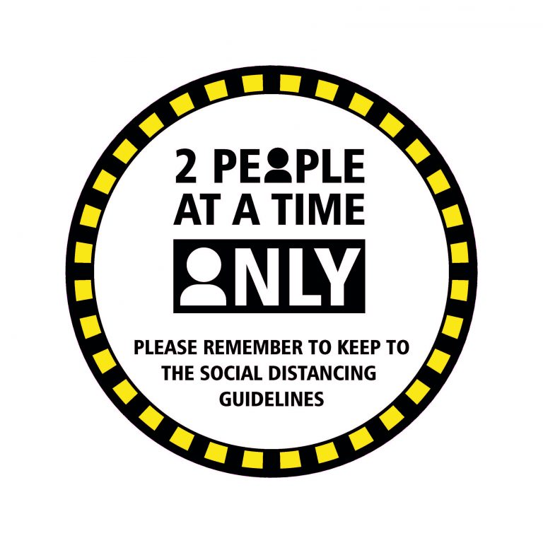 2 People At A Time Only | Covid 19 Social Distancing Sticker Store ...